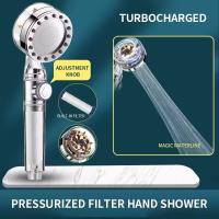 China 360 Rotated Turbo Vortex High Pressure Handheld Shower Head with Fan and Water Direct for sale