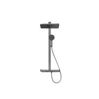 China Thermostatic Bathroom LED Light Piano Key Shower Mixer Set System Faucet Shower Set Chrome Finshing for sale