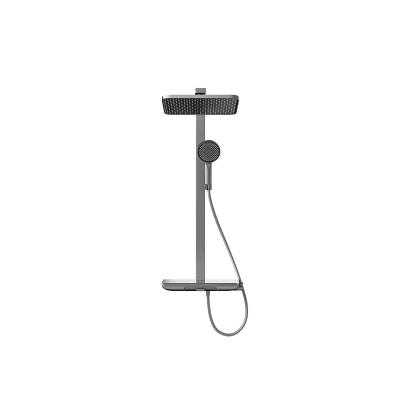 China Thermostatic Bathroom LED Light Piano Key Shower Mixer Set System Faucet Shower Set Chrome Finshing for sale