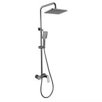 China Function Hot Cold Water Mixer Brushed Silver-gray Shower Set for Modern Bathroom Designs for sale