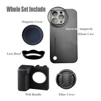 China OEM Vegan Leather iPhone Case With 58mm Magnetic Filter Adapter And Shockproof Protection for sale