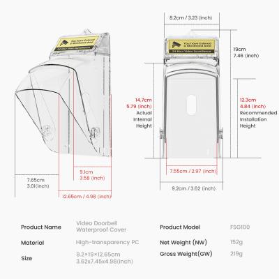 China SMATRUL Video Door bell Rain Waterproof Cover Outdoor Rotatable design Anti theft reminder Compatible With Door Access Video Doorbell for sale