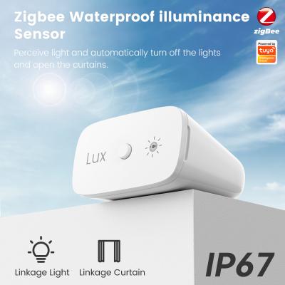 China Zigbee Tuya Smart Home Light illuminance Sensor Light Brightness Detection Detection Sensor DIY Linked Curtain IP67 Waterproof and Dustproof for sale