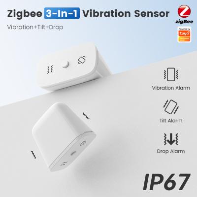 China Tuya Zigbee 3in1 Smart Sensor with Vibration, Tilt, and Drop Alarms, IP67 Protection, and Real-Time Detection Via the Whole-Home Smart App for sale