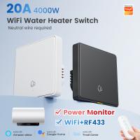 China 20A WiFi RF433 Switch For Water Heater Tuya Smart Home 4000W Timing Countdown Wireless Wall Switch APP Voice Control With Alexa Google Home for sale