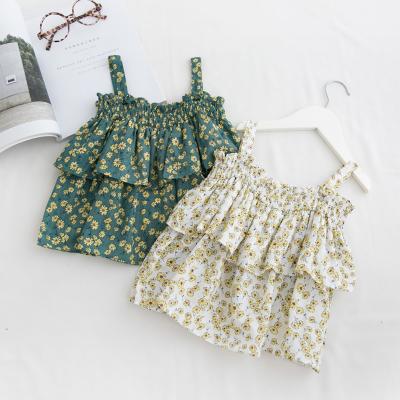 China Ruffled Princess Girl Baby Suspender Dress Summer Children's Clothing for sale