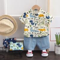 China Cartoon Print Children'S Outfit Sets Short Sleeve Shirt Shorts Set for sale