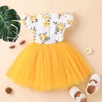 China Baby Girl Printed Mesh Dress Summer Sweet Girls Children'S Dress Clothing for sale