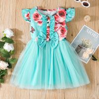 China Baby Girl Printed Mesh Dress Summer Sweet Girls Children'S Dress Clothing for sale