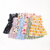 China Children's Dress Clothing Girls Floral Print Dress Cartoon Printing Princess Dress for sale