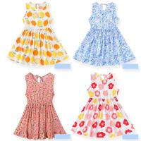 China Children's Dress Clothing Girls Floral Print Dress Cartoon Printing Princess Dress for sale