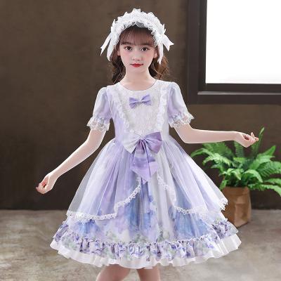 China Spring Children's Clothing Girls Lolita Princess Dress Children's Lace Puffy Dresses for sale