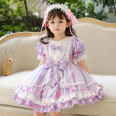 China Lolita Princess Dress Short Sleeved Children's Dress Clothing With Headband for sale