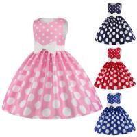 China Summer Children's Clothing Girls Polka Dot Dress Holiday Party Evening Dress for sale
