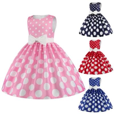 China Summer Children's Clothing Girls Polka Dot Dress Holiday Party Evening Dress for sale