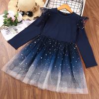 China Children'S Dress Clothing Girls Gradient Starry Long Sleeve Princess Dress for sale