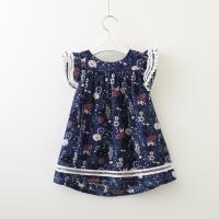 China Summer Children'S Clothing Girl'S Floral Flying Sleeve Dress Baby Girl Cute Dress for sale