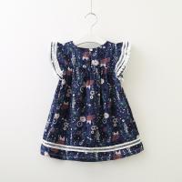 China Summer Children'S Clothing Girl'S Floral Flying Sleeve Dress Baby Girl Cute Dress for sale