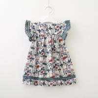 China Summer Children'S Clothing Girl'S Floral Flying Sleeve Dress Baby Girl Cute Dress for sale