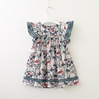 China Summer Children'S Clothing Girl'S Floral Flying Sleeve Dress Baby Girl Cute Dress for sale