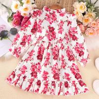 China Spring Children'S Clothing Girls New Floral Long Sleeve Princess Dress For Children for sale