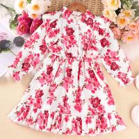 China Spring Children'S Clothing Girls New Floral Long Sleeve Princess Dress For Children for sale