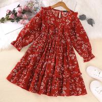 China Spring Children'S Long Sleeved Floral Princess Dresses Girl'S Dress for sale