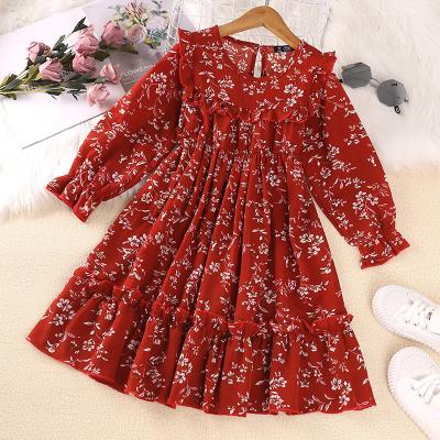 China Spring Children'S Long Sleeved Floral Princess Dresses Girl'S Dress for sale