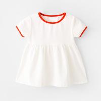 China Solid Color Cotton Girls Dress Summer Children'S Clothing for sale