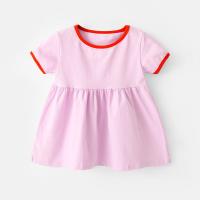China Solid Color Cotton Girls Dress Summer Children'S Clothing for sale