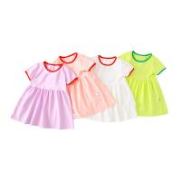 China Solid Color Cotton Girls Dress Summer Children'S Clothing for sale