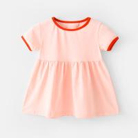 China Solid Color Cotton Girls Dress Summer Children'S Clothing for sale