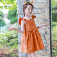 China Summer Children'S Clothing Girls Bow Dress With Flying Sleeve for sale