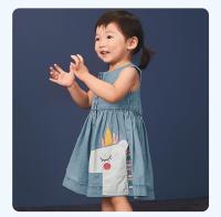 China Summer Children'S Clothing Girls Printed Dress Children'S Denim Dress for sale