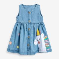 China Summer Children'S Clothing Girls Printed Dress Children'S Denim Dress for sale