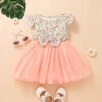 China Summer Children'S Clothing Baby Girl Printed Sweet And Cute Flying Sleeve Dress for sale