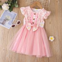 China Summer Children'S Clothing Baby Girl Printed Sweet And Cute Flying Sleeve Dress for sale