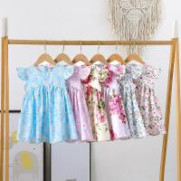 China Little Daisy Print Girls Rural Style Dress Summer Children'S Clothing for sale