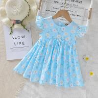 China Little Daisy Print Girls Rural Style Dress Summer Children'S Clothing for sale