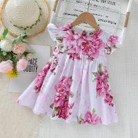China Little Daisy Print Girls Rural Style Dress Summer Children'S Clothing for sale