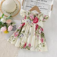 China Little Daisy Print Girls Rural Style Dress Summer Children'S Clothing for sale
