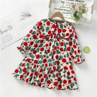 China Spring Children'S Rose Dress Long Sleeved Girls Princess Dress for sale