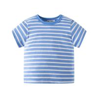 China Children'S Sports Shirts Customized Boy T-Shirt Children'S Cotton Striped T-Shirt for sale