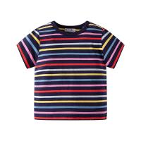 China Children'S Sports Shirts Customized Boy T-Shirt Children'S Cotton Striped T-Shirt for sale