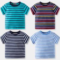 China Children'S Sports Shirts Customized Boy T-Shirt Children'S Cotton Striped T-Shirt for sale