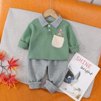 China Children'S Outfit Sets Children Long-Sleeved Sets Polo Collar Top Sets for sale