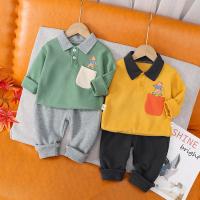 China Children'S Outfit Sets Children Long-Sleeved Sets Polo Collar Top Sets for sale