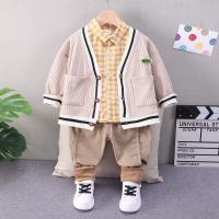 China Children'S Outfit Sets Kids Plaid Cardigan Sets Boys Autumn Sets for sale