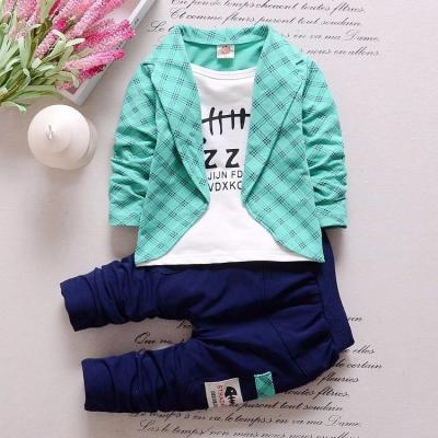 China Children's Outfit Sets Cotton Kids Custom Fashion Suit Boys Three-Piece Leisure Suit for sale