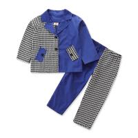 China Children'S Outfit Sets Girls Houndstooth Stitching Suit Kids Girls Fashion 2-Piece Set for sale